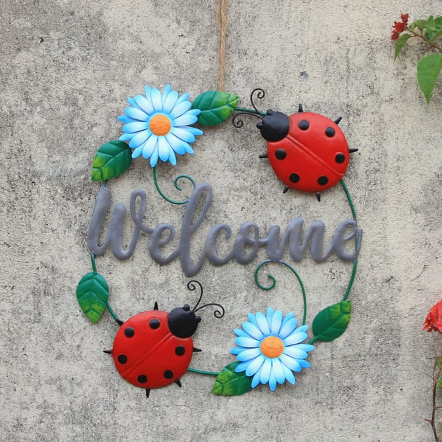 Jardin Metal Wall Art - Welcome | Home Bargains