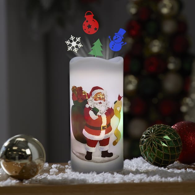 Prestige LED Candle Projector - Santa | Home Bargains