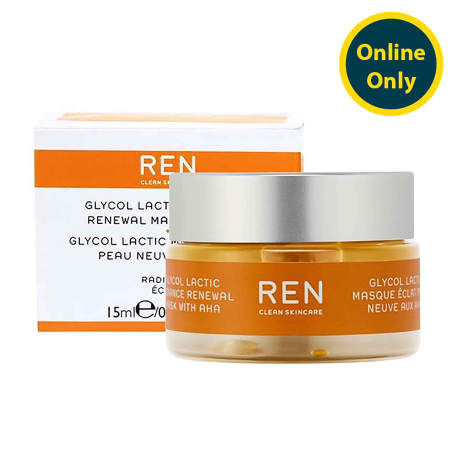 Ren Glycol Lactic Radiance Renewal Mask 15ml | Home Bargains