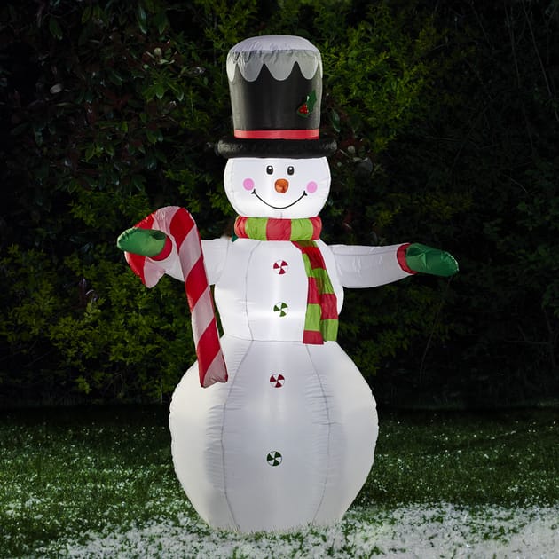 Prestige 7ft Light Up Inflatable Snowman | Home Bargains