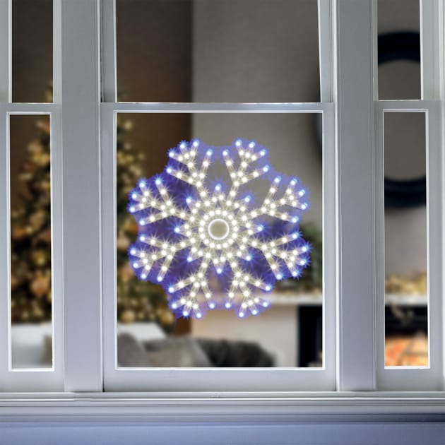 Prestige Mains Operated LED Twinkle Window Decoration 30cm - Snowflake ...