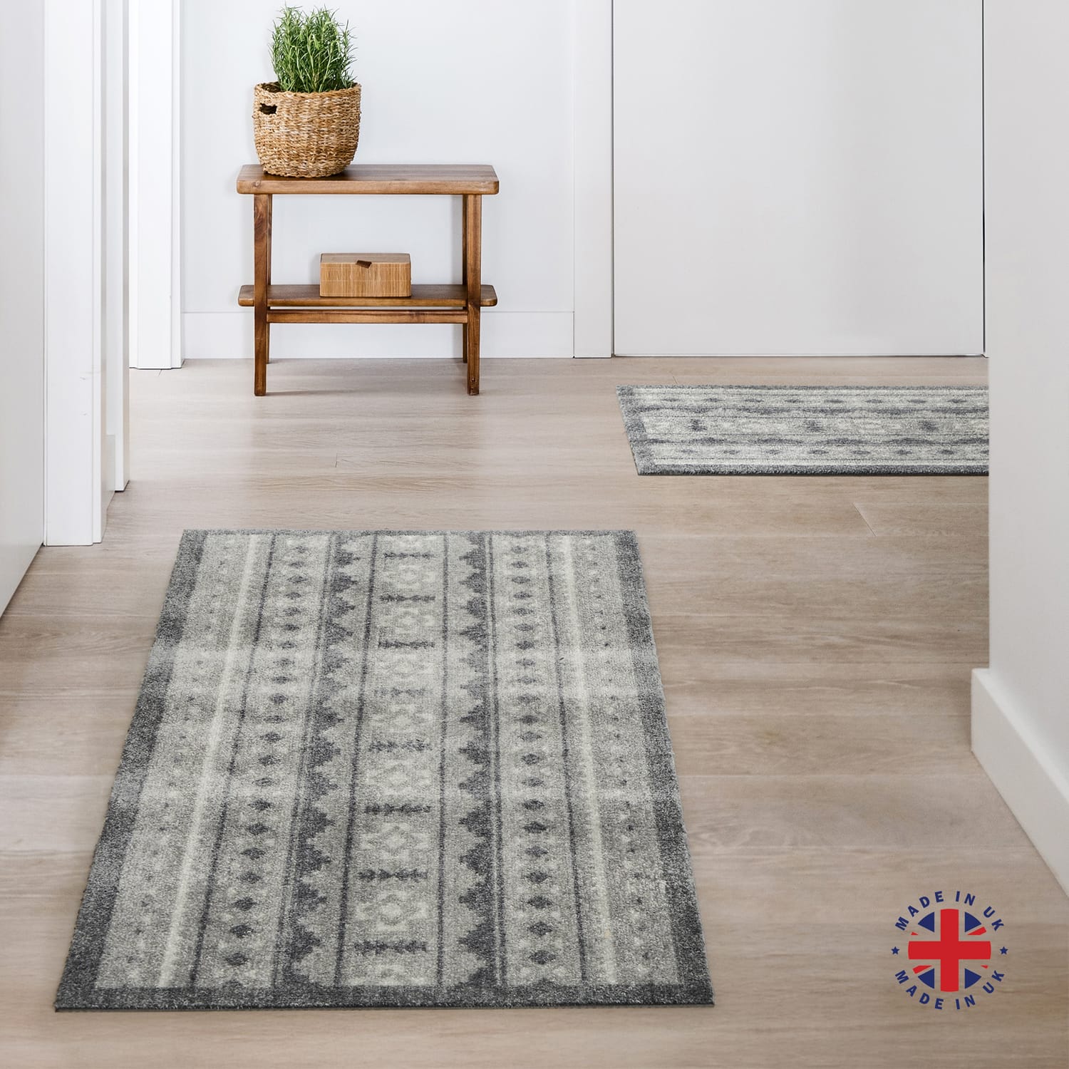 Aztec Grey Door Mat 40x60 | Home Bargains