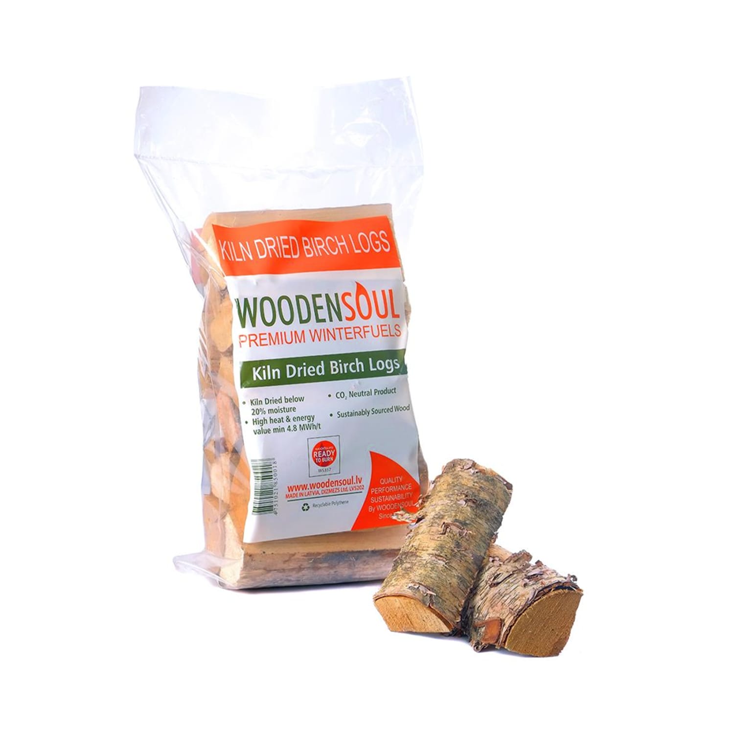 Wooden Soul Kiln Dried Logs Pallet 64x7kg - Birch | Home Bargains