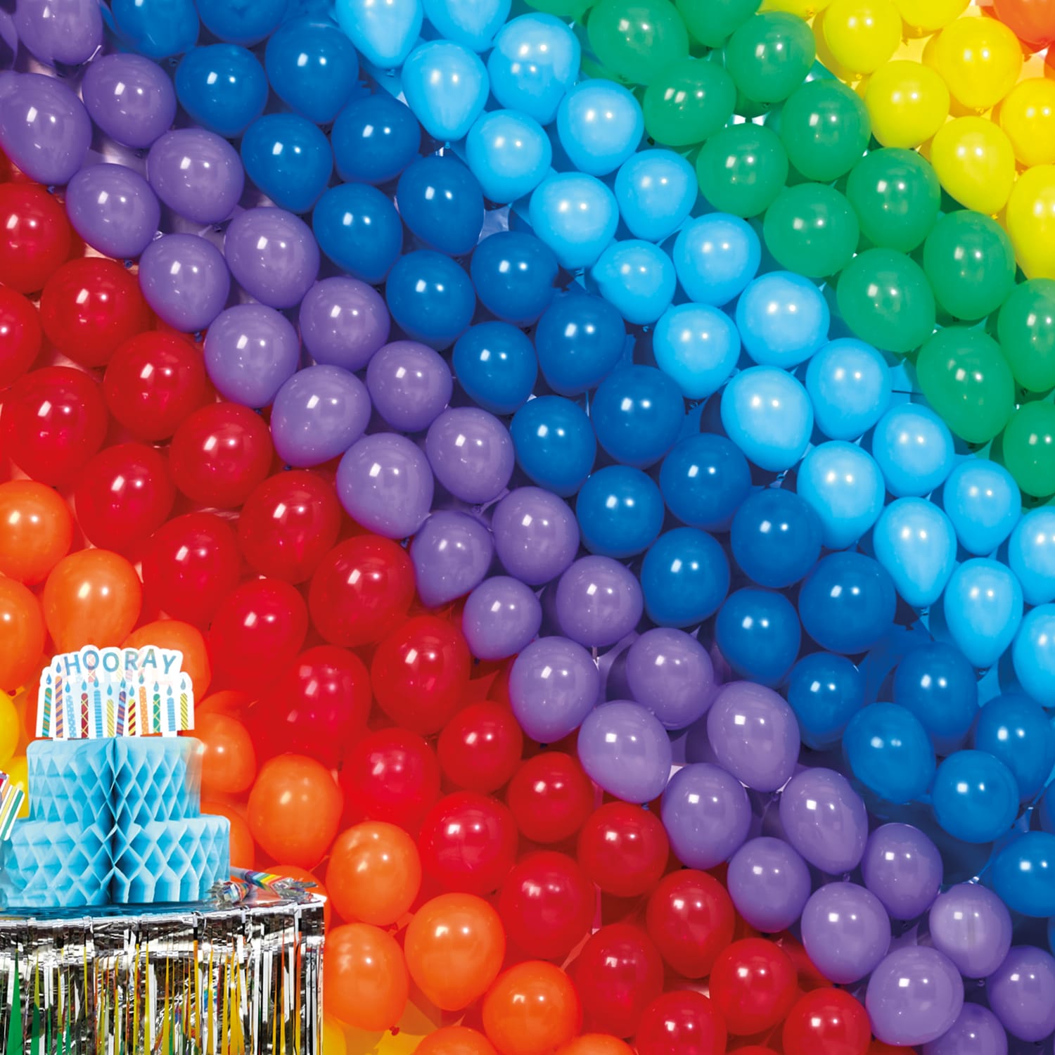 Let's Party Balloon Backdrop - Bright | Home Bargains
