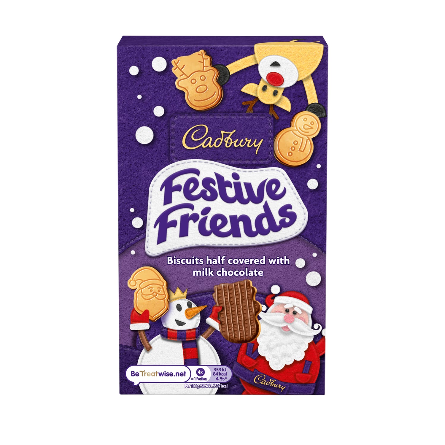 Cadbury Festive Friends Chocolate Biscuits 150g x3 | Home Bargains