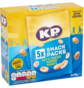 KP Dry Roasted Peanuts Multipack 5 Pack 150g | Home Bargains