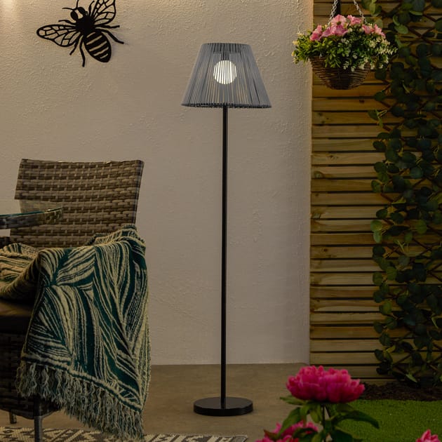 Firefly Grey Cord Solar Floor Lamp | Home Bargains