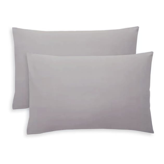 Home Collections Pillowcase 2 Pack - Silver | Home Bargains