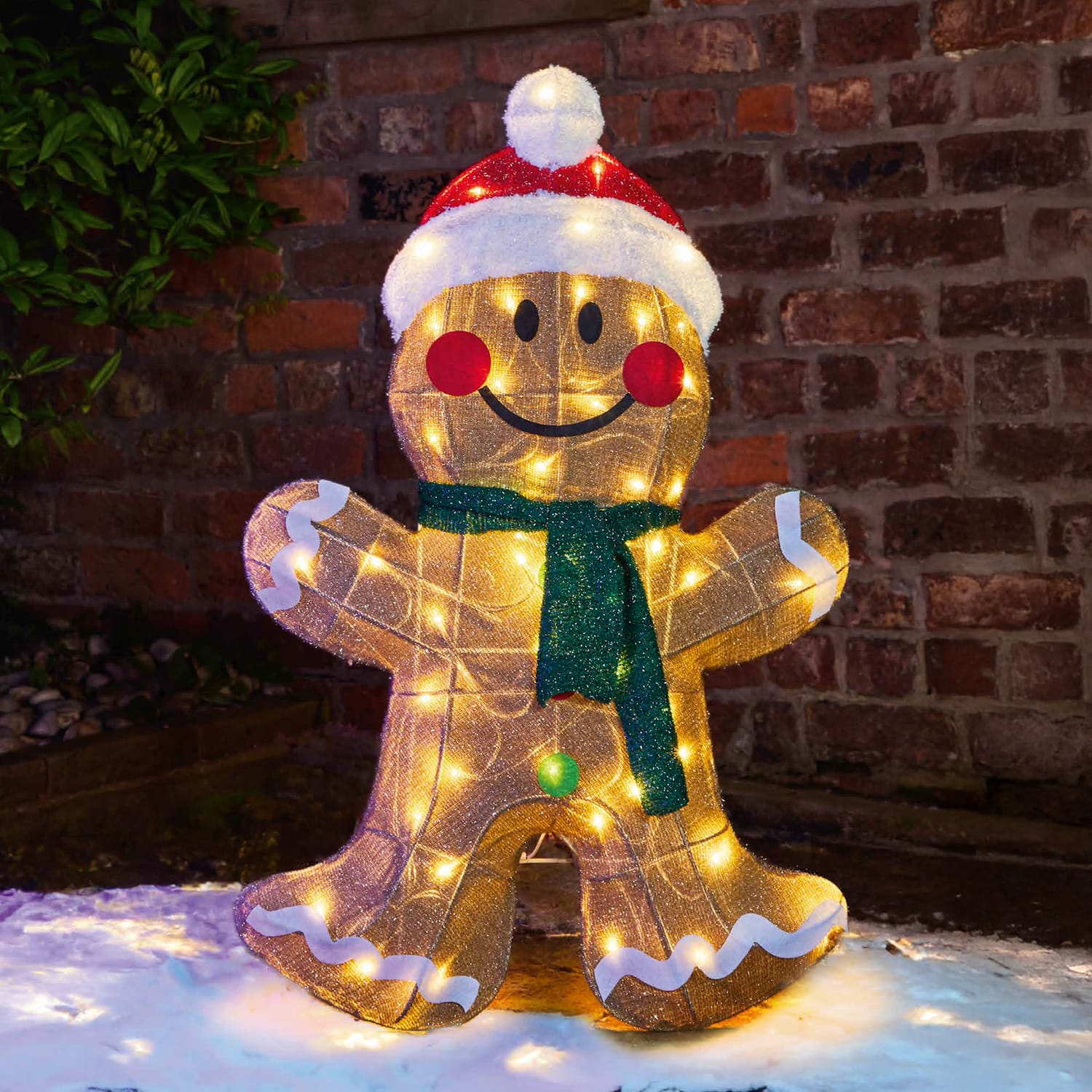 Prestige Battery Operated LED Standing Gingerbread Man 3ft | Home Bargains