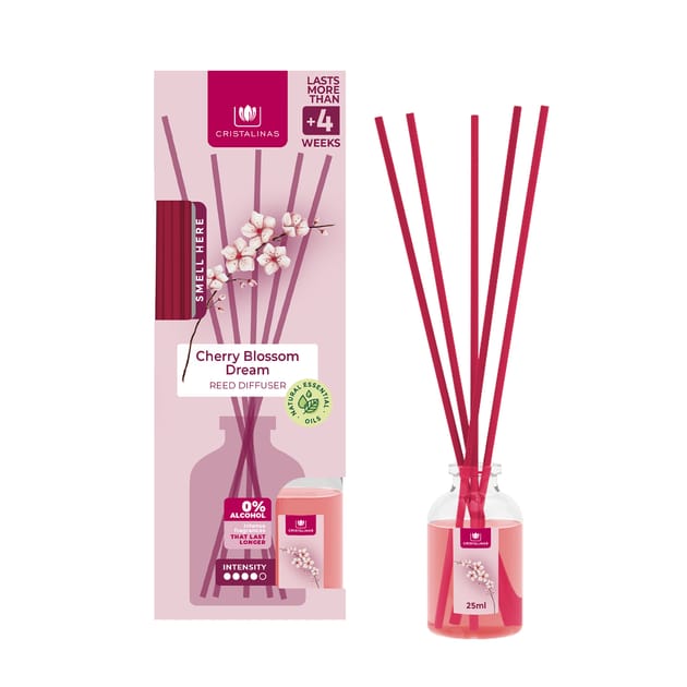 Cristalinas Reed Diffuser 25ml - Cherry Blossom Dream | Home Bargains