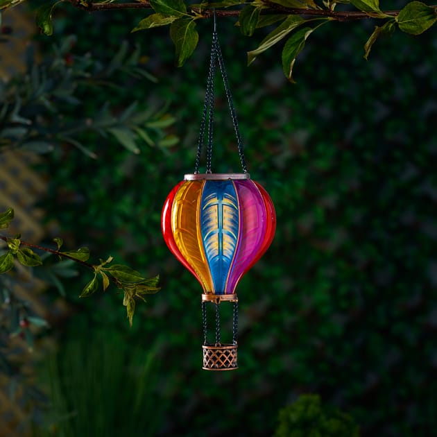 Firefly Hanging Hot Air Balloon Solar Light | Home Bargains