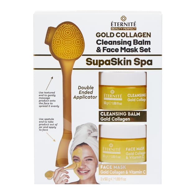 Eternite Gold Collagen Cleansing Balm & Face Mask Set | Home Bargains