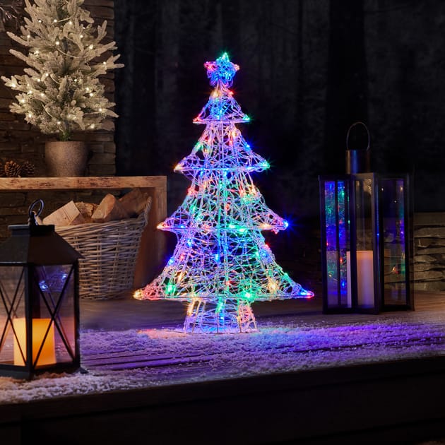 Prestige LED Light-Up Acrylic Tree - Multi-Colour | Home Bargains