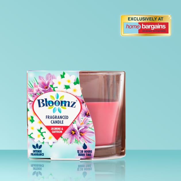 Bloomz Fragranced Candle 170g - Jasmine & Saffron | Home Bargains