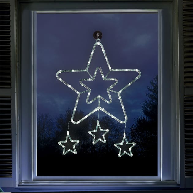 Prestige Battery Operated LED Star Hanging Lights | Home Bargains