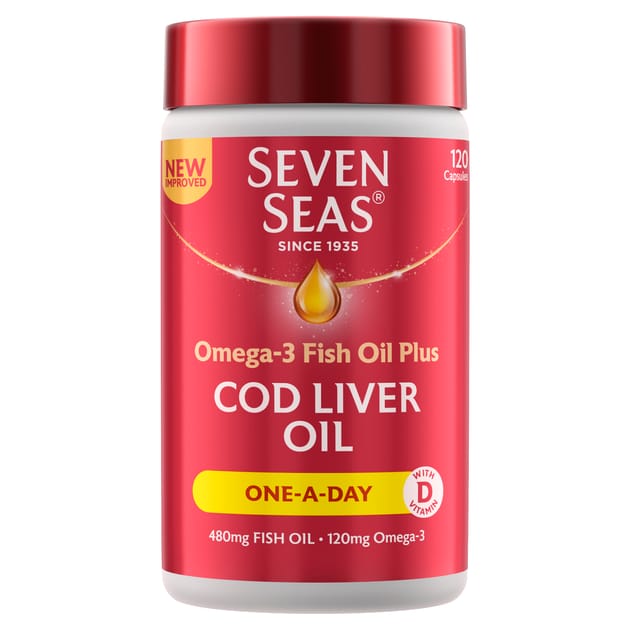 Seven Seas Omega-3 Fish Oil Plus Cod Liver Oil 120 Capsules | Home Bargains