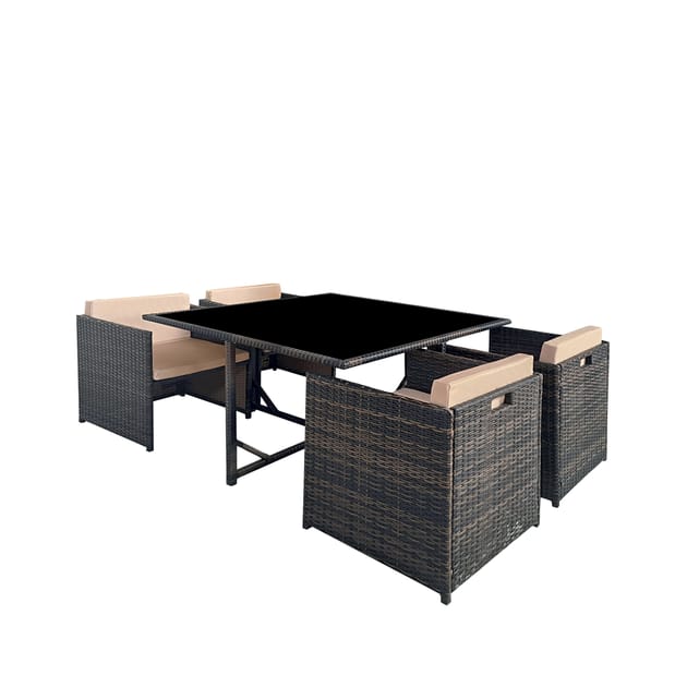 The Outdoor Living Collection Vienna Cube Set - Brown | Home Bargains