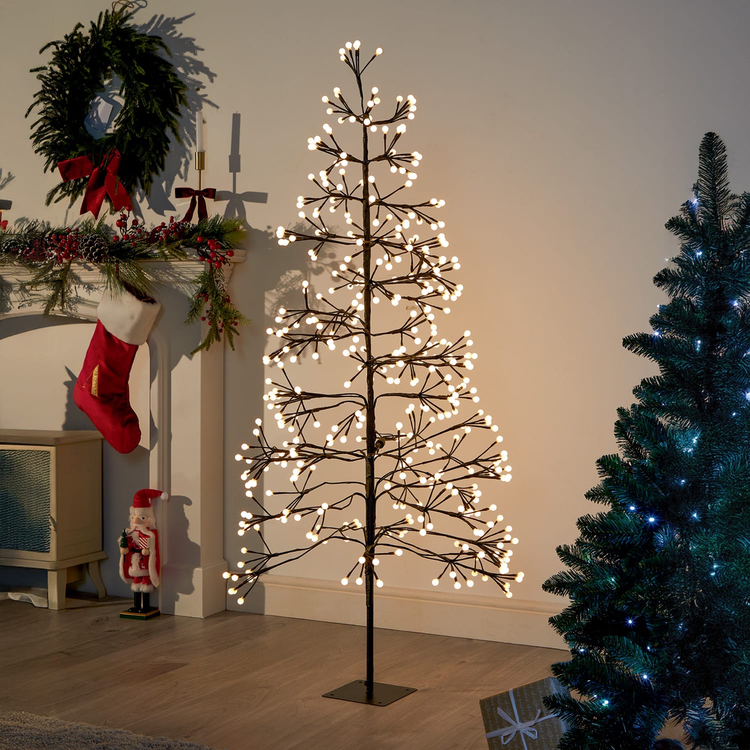 Prestige Mains Operated LED Light-Up Berry Tree 1.5m | Home Bargains