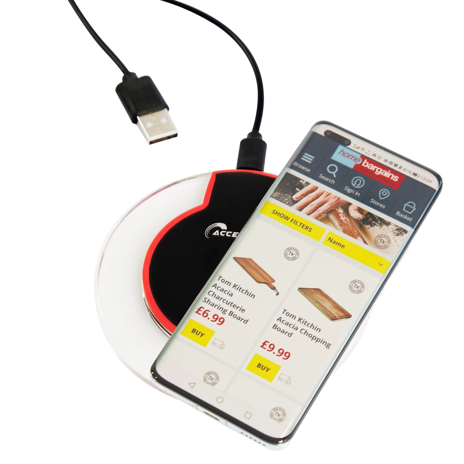 Accelerate Universal Wireless Charging Pad | Home Bargains