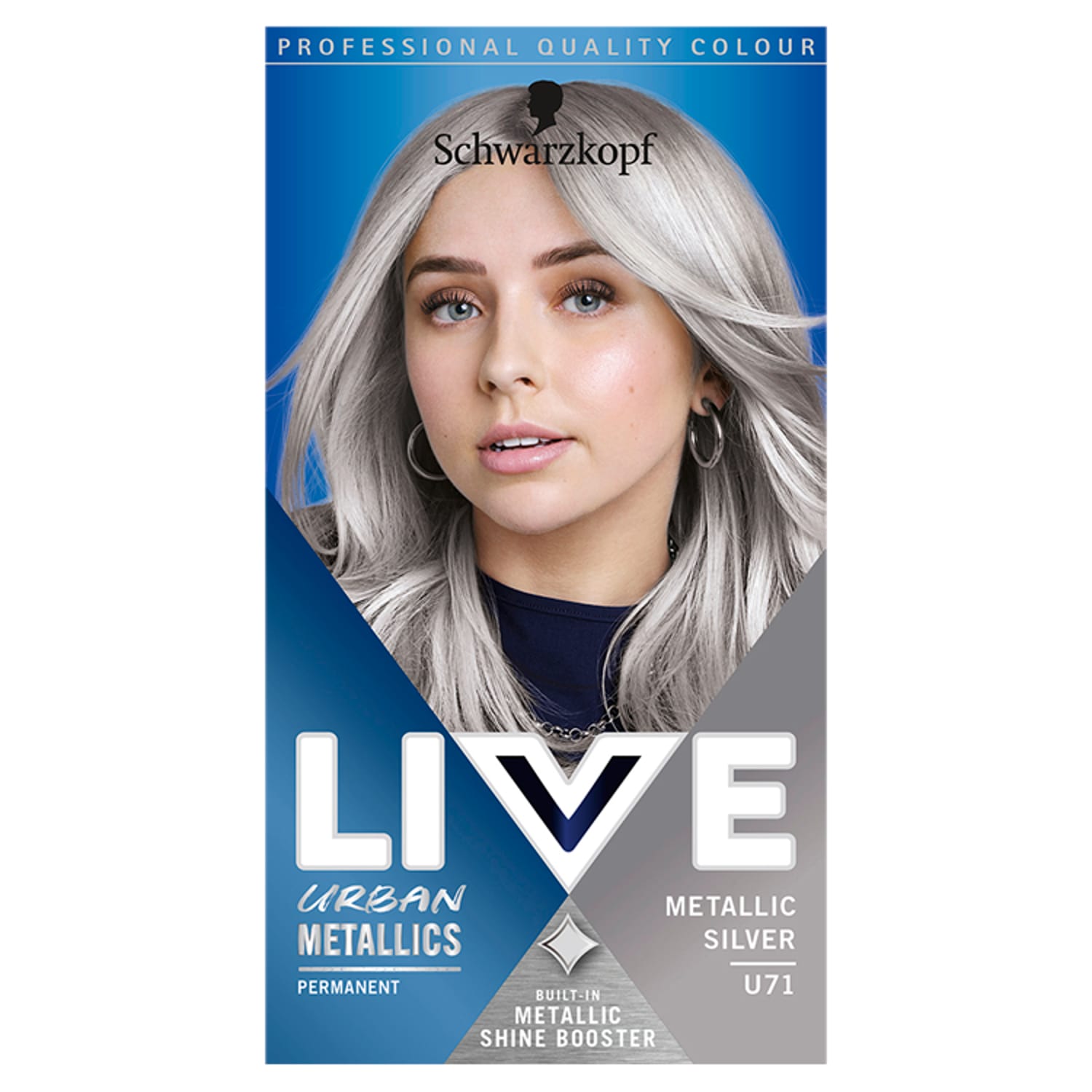 Schwarzkopf Live Urban Metallics Silver Hair Dye Permanent - Metallic ...