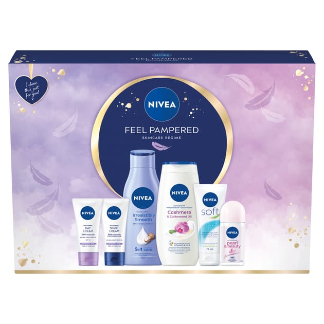 Nivea Feel Pampered Skincare Regime Gift Set | Home Bargains