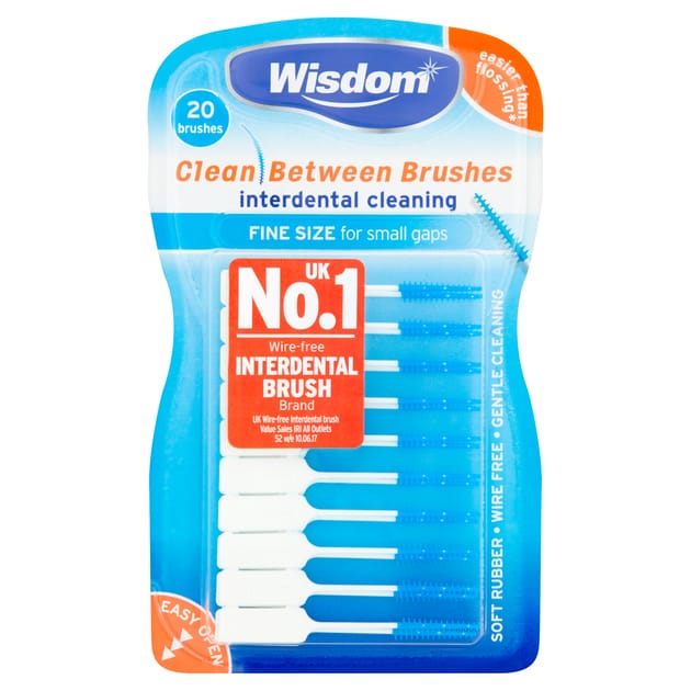 Wisdom Clean Between Brushes 20 Pack Fine Size | Home Bargains