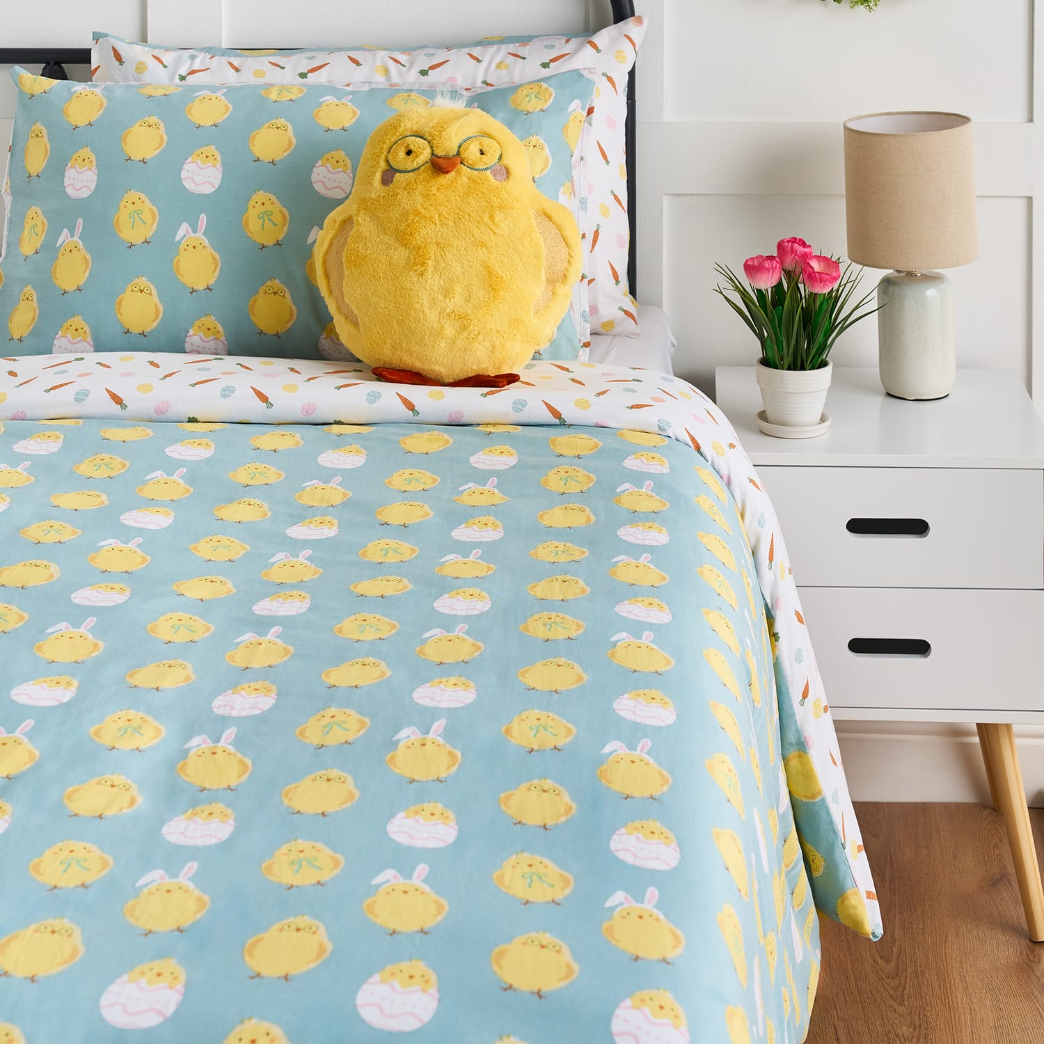 Happy Easter Chick Duvet Cover Set - Single | Home Bargains