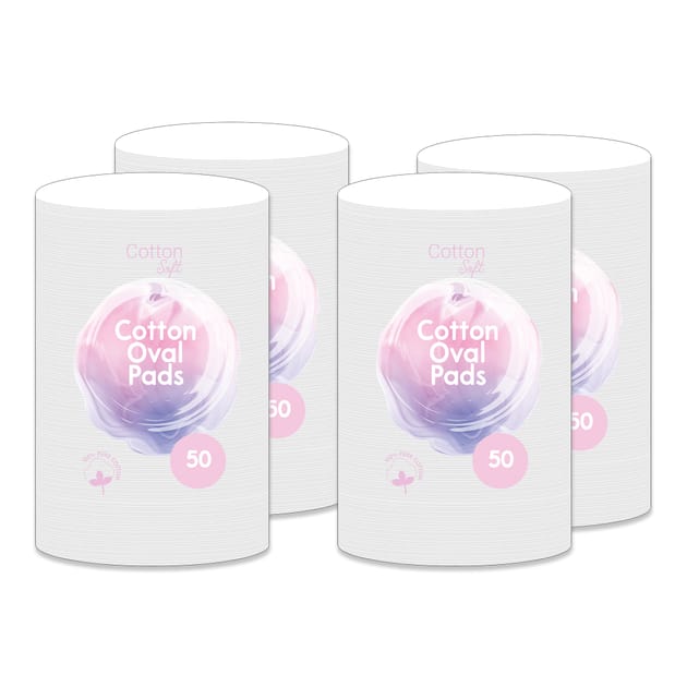 Cotton Soft Cotton Oval Pads 50s x4 | Home Bargains