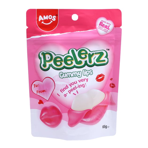 Amos Peelerz Gummy Lips 65g | Home Bargains
