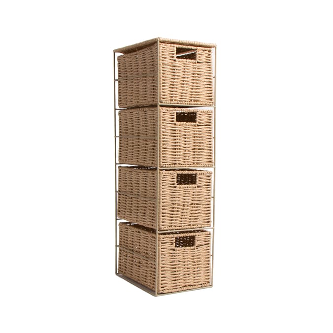 Home Collections 4 Drawer Paper Rope Unit | Home Bargains