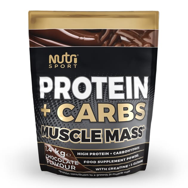 Nutri Sport Protein + Carbs Muscle Mass 1.4kg - Chocolate | Home Bargains