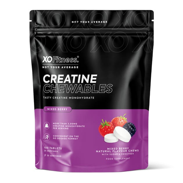 XO Fitness Creatine Chewable Tablets 100s - Mixed Berry | Home Bargains
