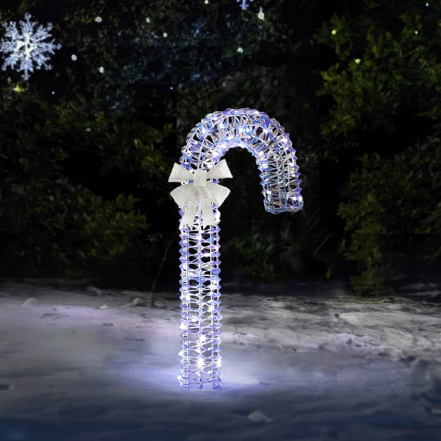 Prestige LED Iridescent Candy Cane 75cm | Home Bargains