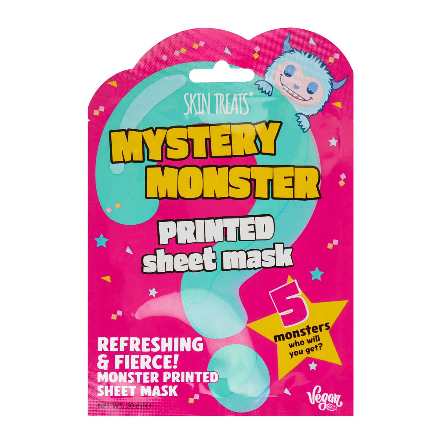 Skin Treat Mystery Monster Printed Sheet Mask | Home Bargains