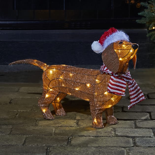 Prestige Battery Operated LED Dachshund Dog | Home Bargains