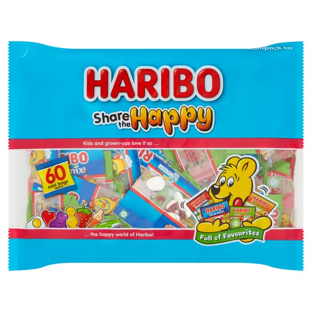 Haribo Share The Happy 60 Mini Bags | Home Bargains