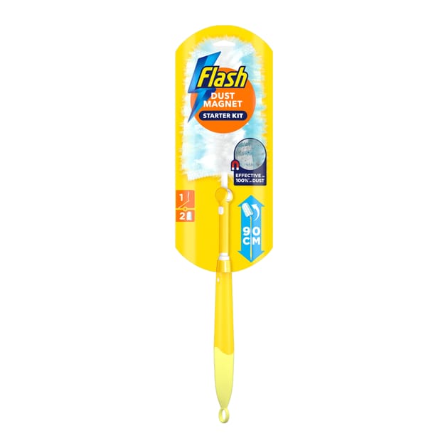 Flash Dust Magnet Duster Starter Kit - 1 Handle + 2 Refills | Home Bargains