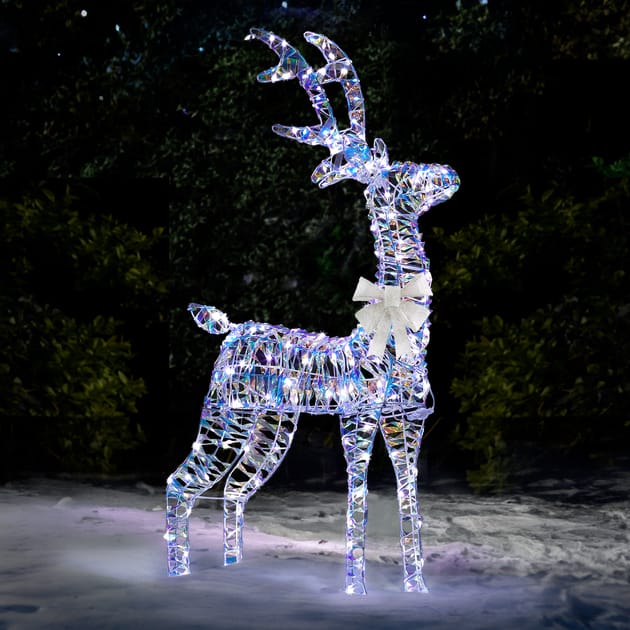 Prestige LED Iridescent Reindeer 1.5m | Home Bargains