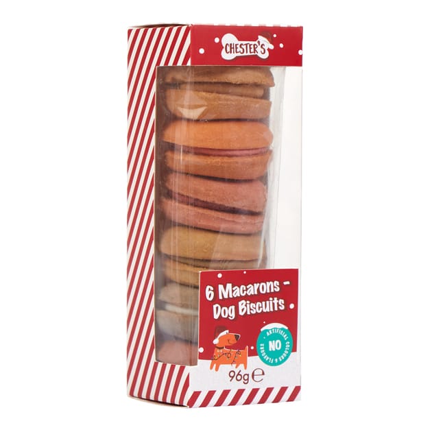 Chester's 6 Macarons Dog Biscuits 96g | Home Bargains