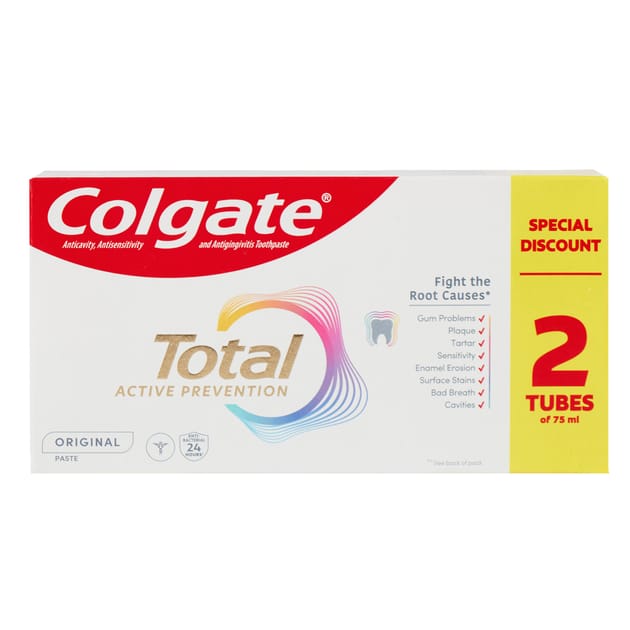 Colgate Total Active Prevention Original 75ml x2 | Home Bargains
