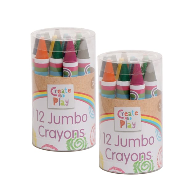 Create & Play 12 Jumbo Crayons x2 | Home Bargains