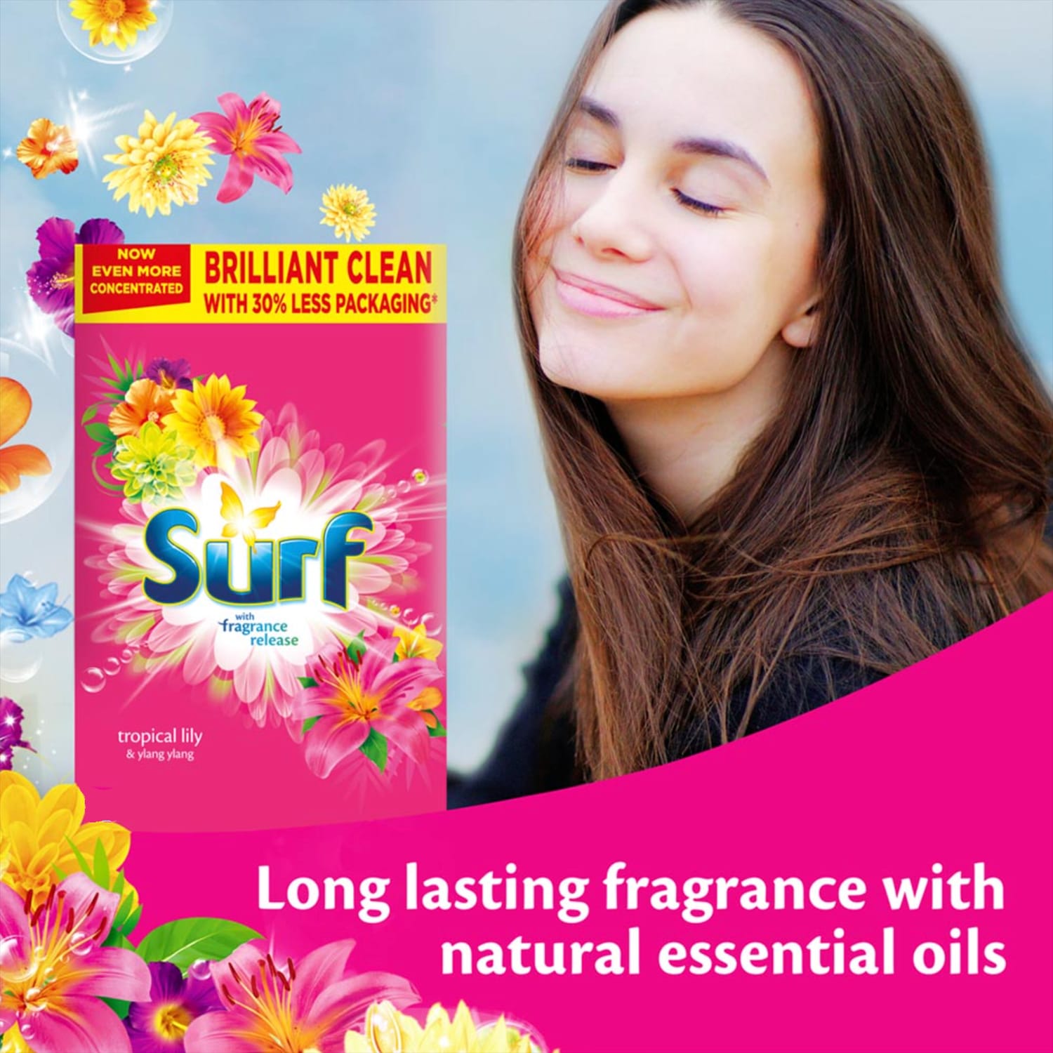 Surf Washing Powder Tropical Lily 75 washes 3.75 kg | Home Bargains