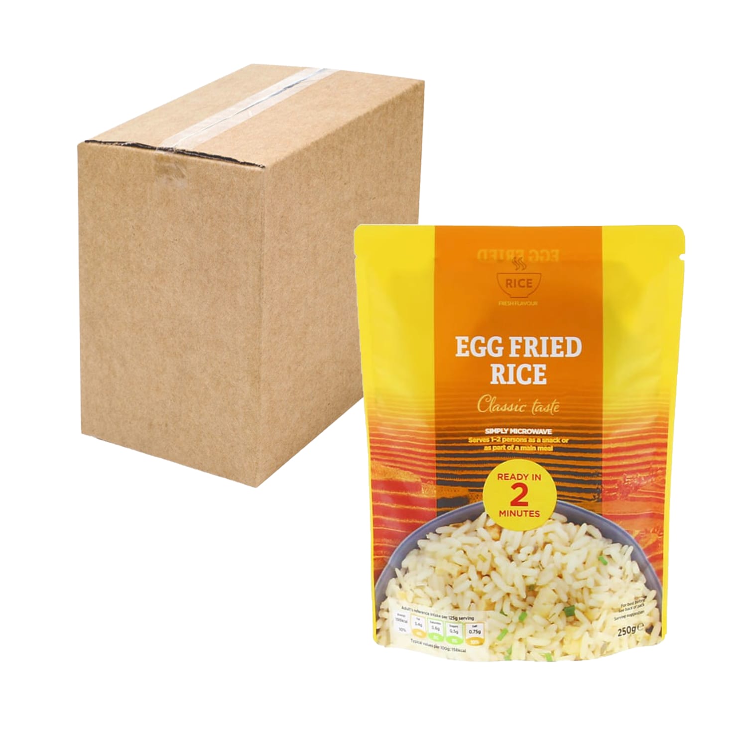 Rice Egg Fried Rice Microwavable Packet 250g x12 | Home Bargains