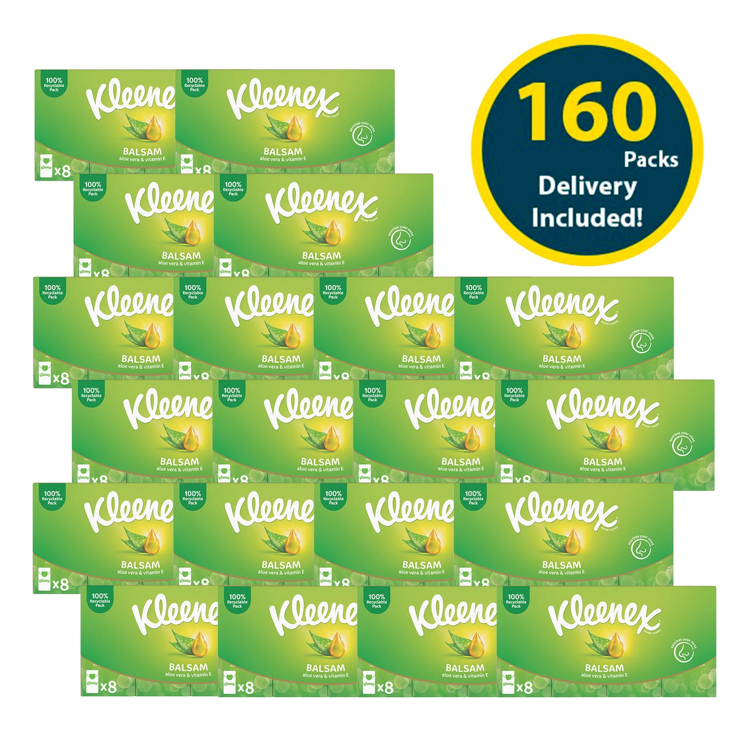 Kleenex Balsam Pocket Tissues 8 Pocket Pack x20 (Delivery Included ...