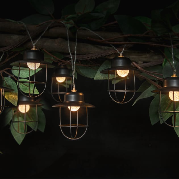 Firefly 10 Metal Cage String Lights | Home Bargains
