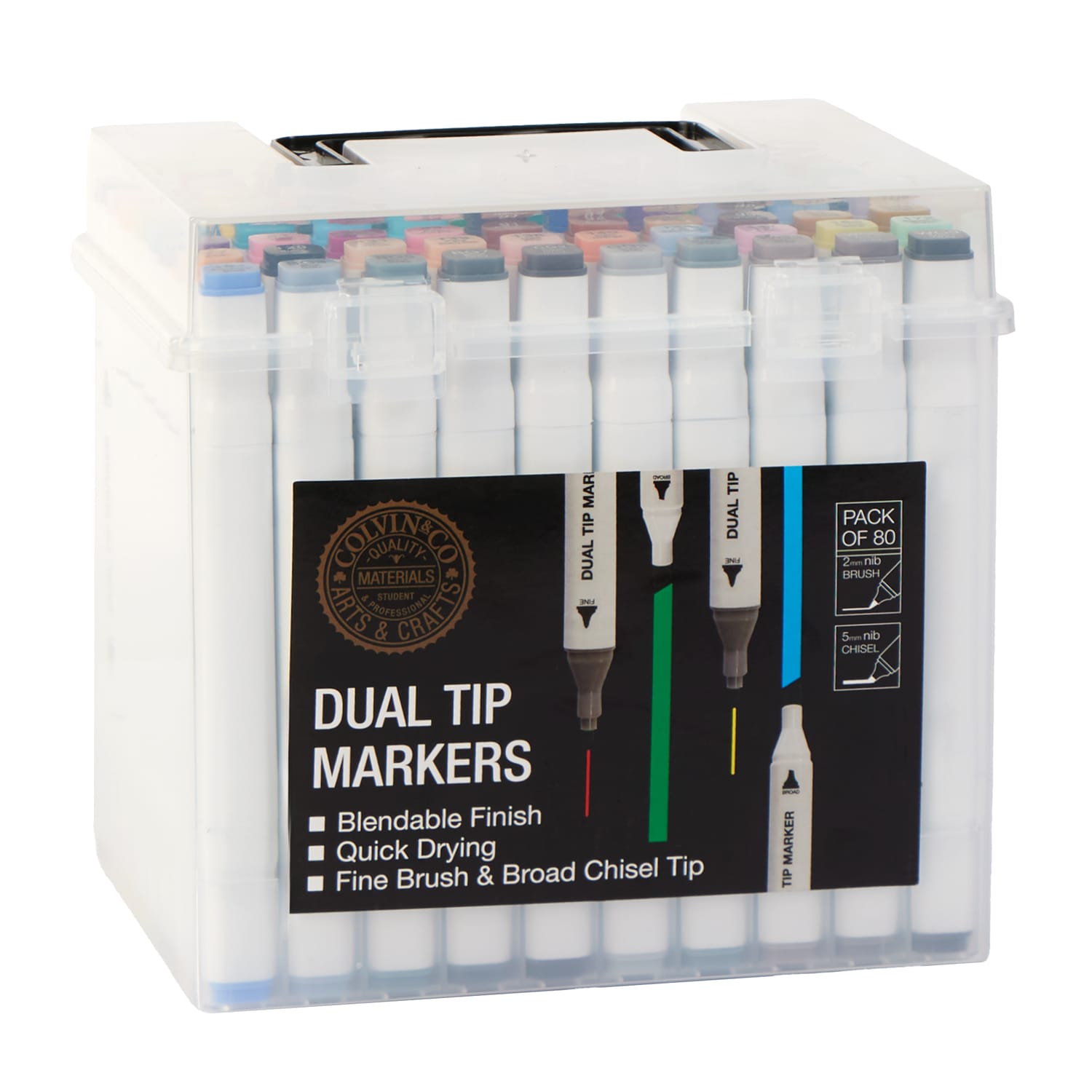 Colvin & Co 80 Dual Tip Markers | Home Bargains