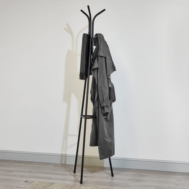 Utility Premium Coat Rack - Matt Black | Home Bargains