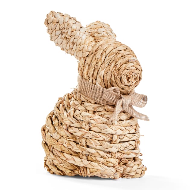 Spring Time Easter Rattan Bunny Decoration | Home Bargains