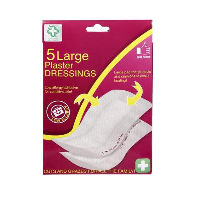Large Plaster Dressings 5 Pack | Home Bargains