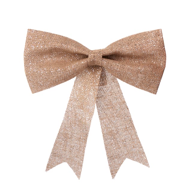 Winter Charm Large Hessian Bow | Home Bargains